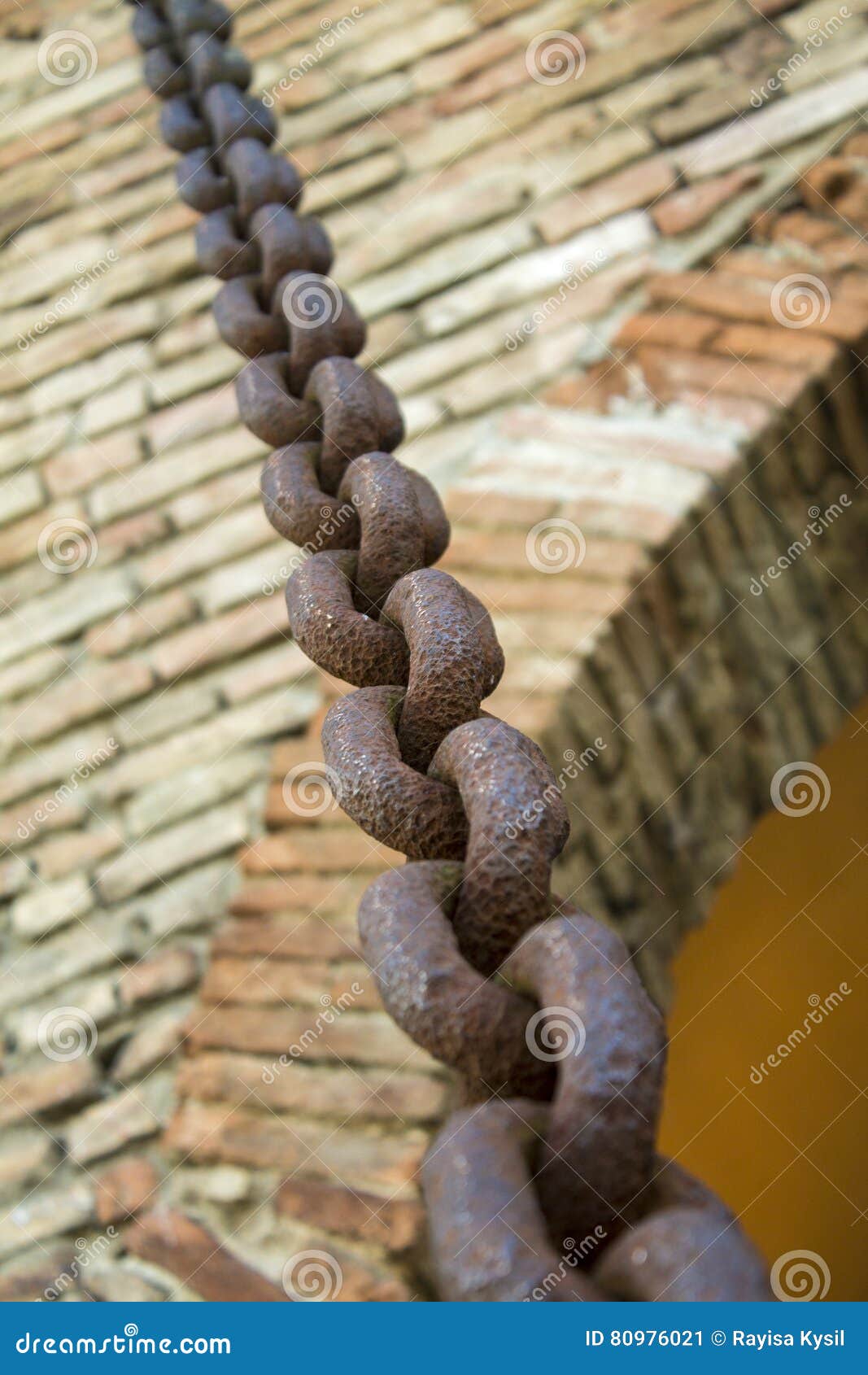 Large Iron Chain on an Old Castle Bridge Close Up Stock Image - Image ...