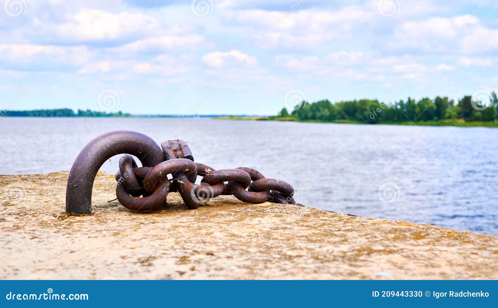 Large Iron Chain on the Ship Dock Stock Photo - Image of iron, anchor ...