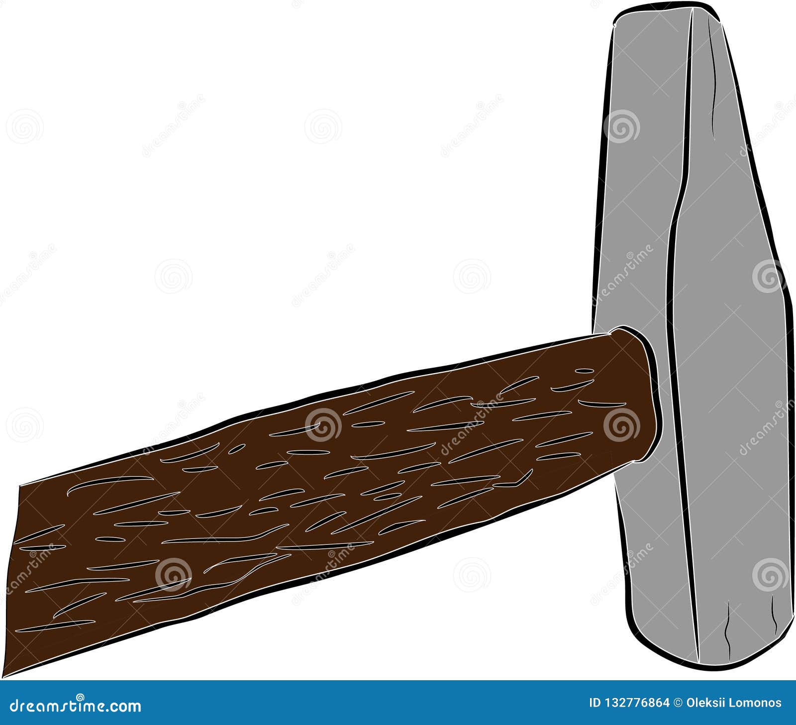 Large iron hammer stock vector. Illustration of abstract - 132776864