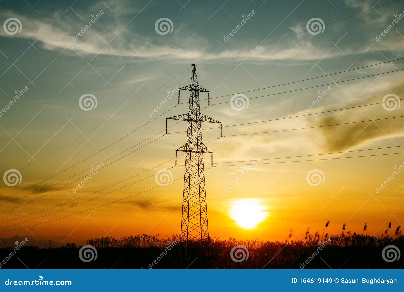 Large Iron Poles for Electricity Stock Image - Image of metal ...