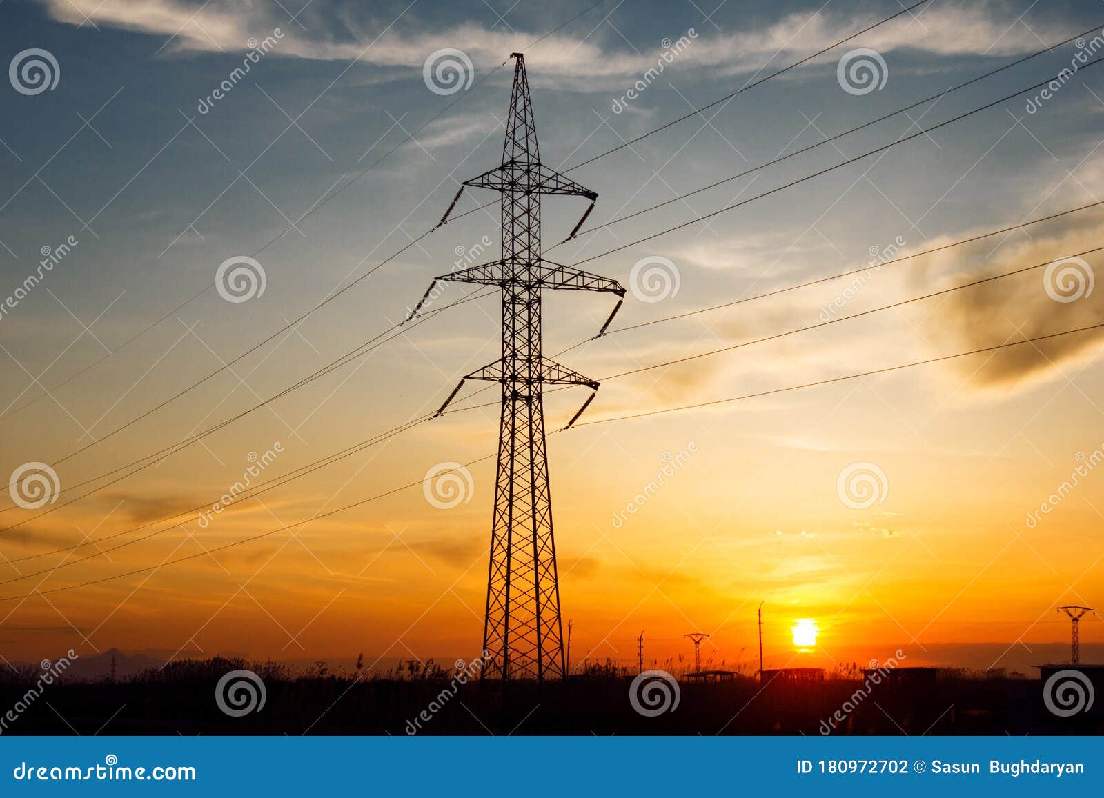 Large Iron Poles for Electricity Stock Photo - Image of wire, industry ...