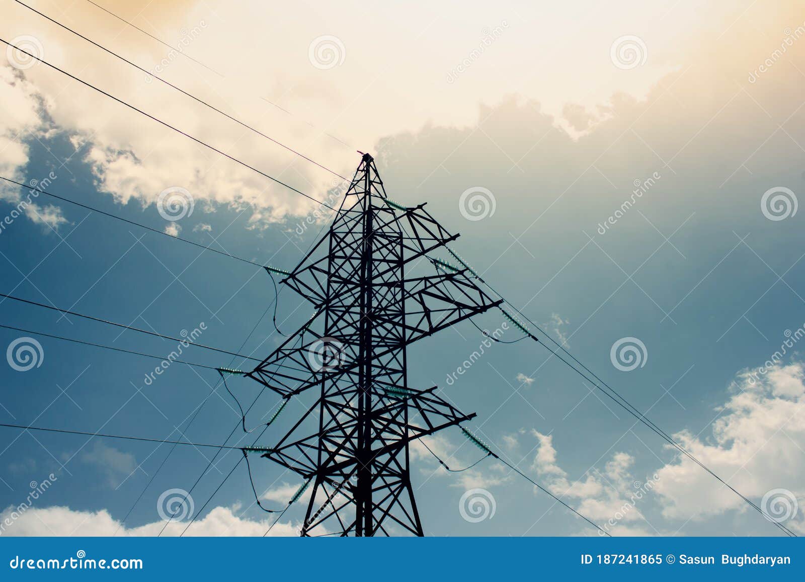 Large Iron Poles for Electricity Stock Image - Image of engineering ...