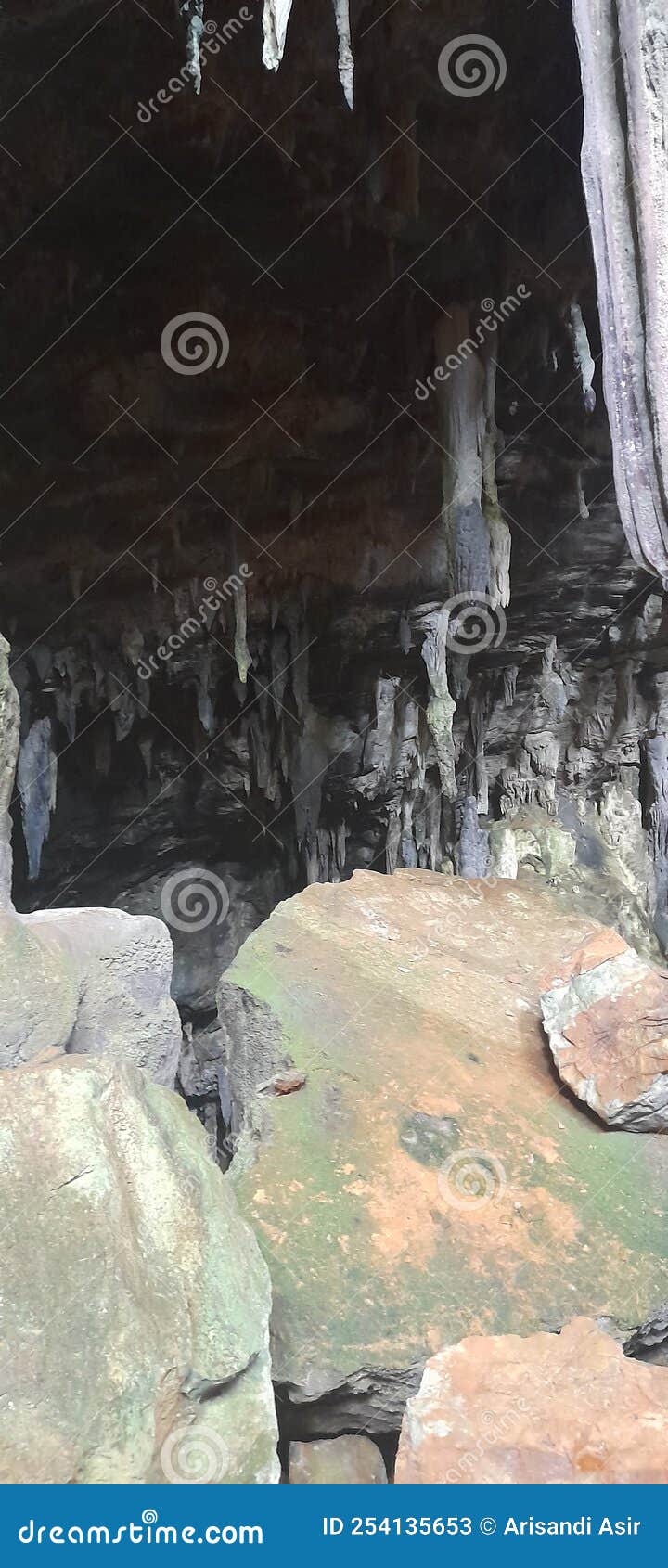 Large, Irregular Stone Located in the Interior of the Cave Stock Image ...