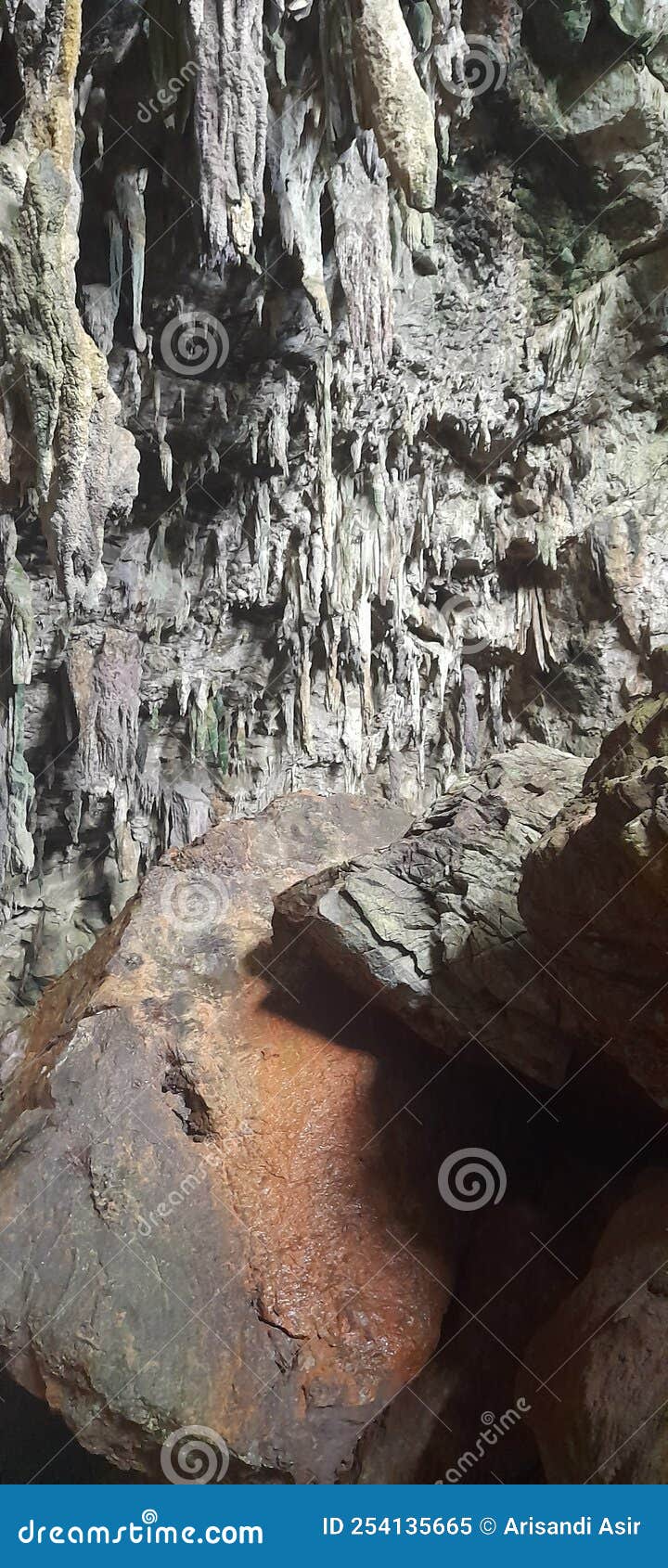 Large, Irregular Stone Located in the Interior of the Cave Stock Image ...