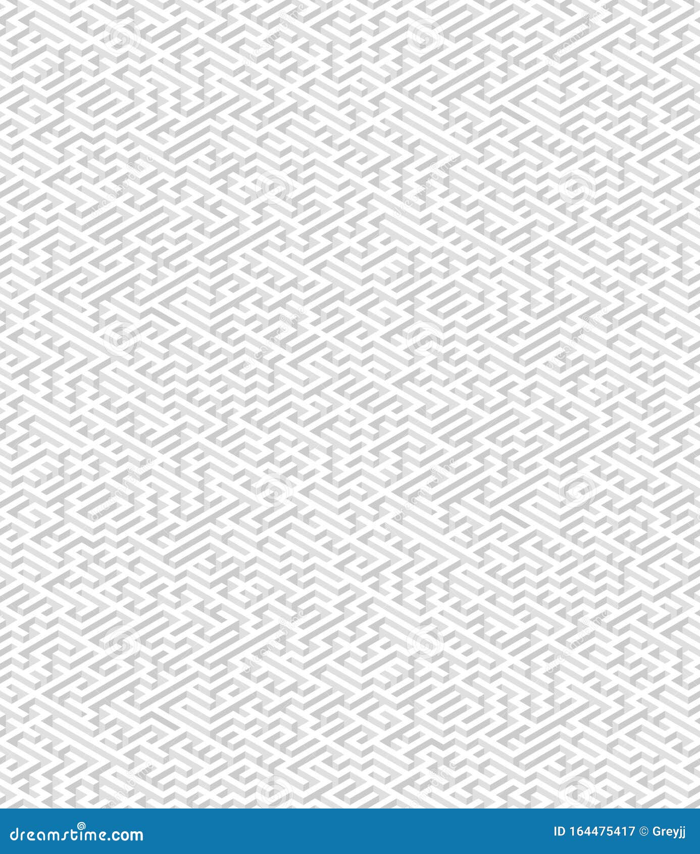 Large Isometric Maze Seamless Pattern Stock Vector - Illustration of ...