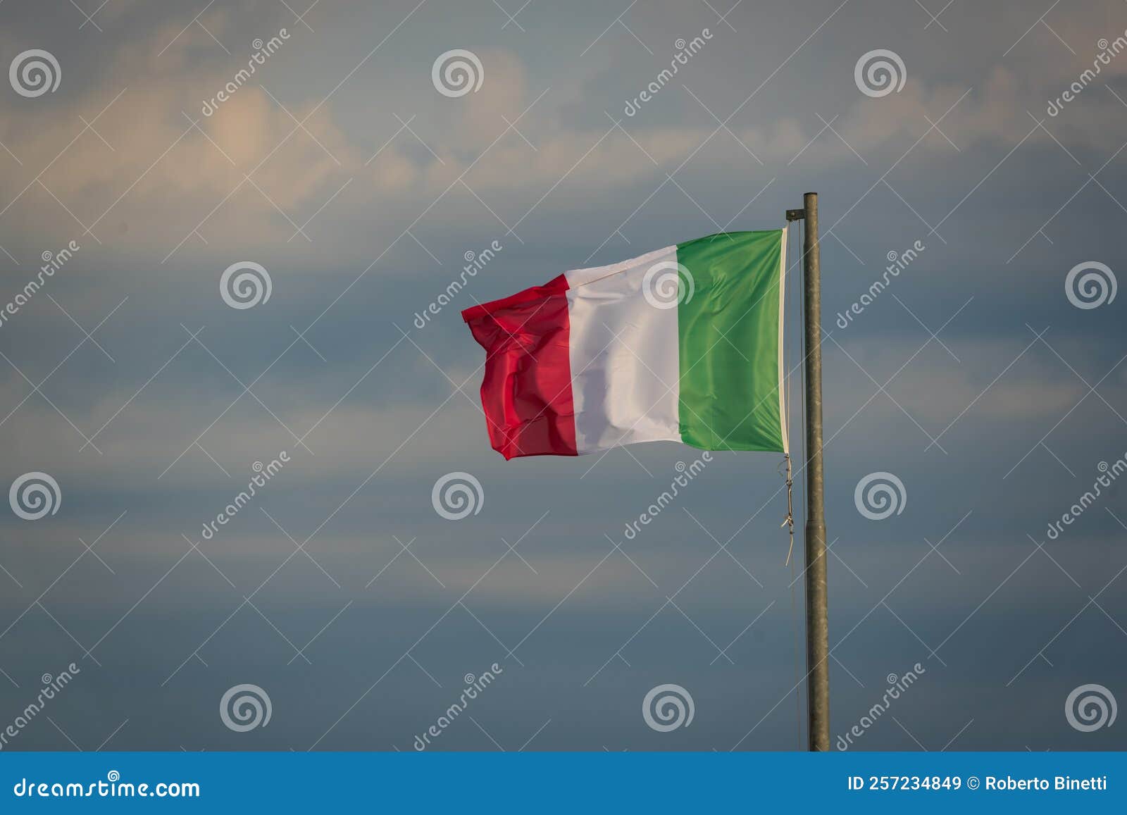 Large Italian Flag Waving in the Wind Stock Image - Image of floating ...