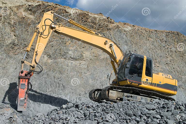 Large Jackhammer Smashing Rocks Stock Image - Image of hammer ...