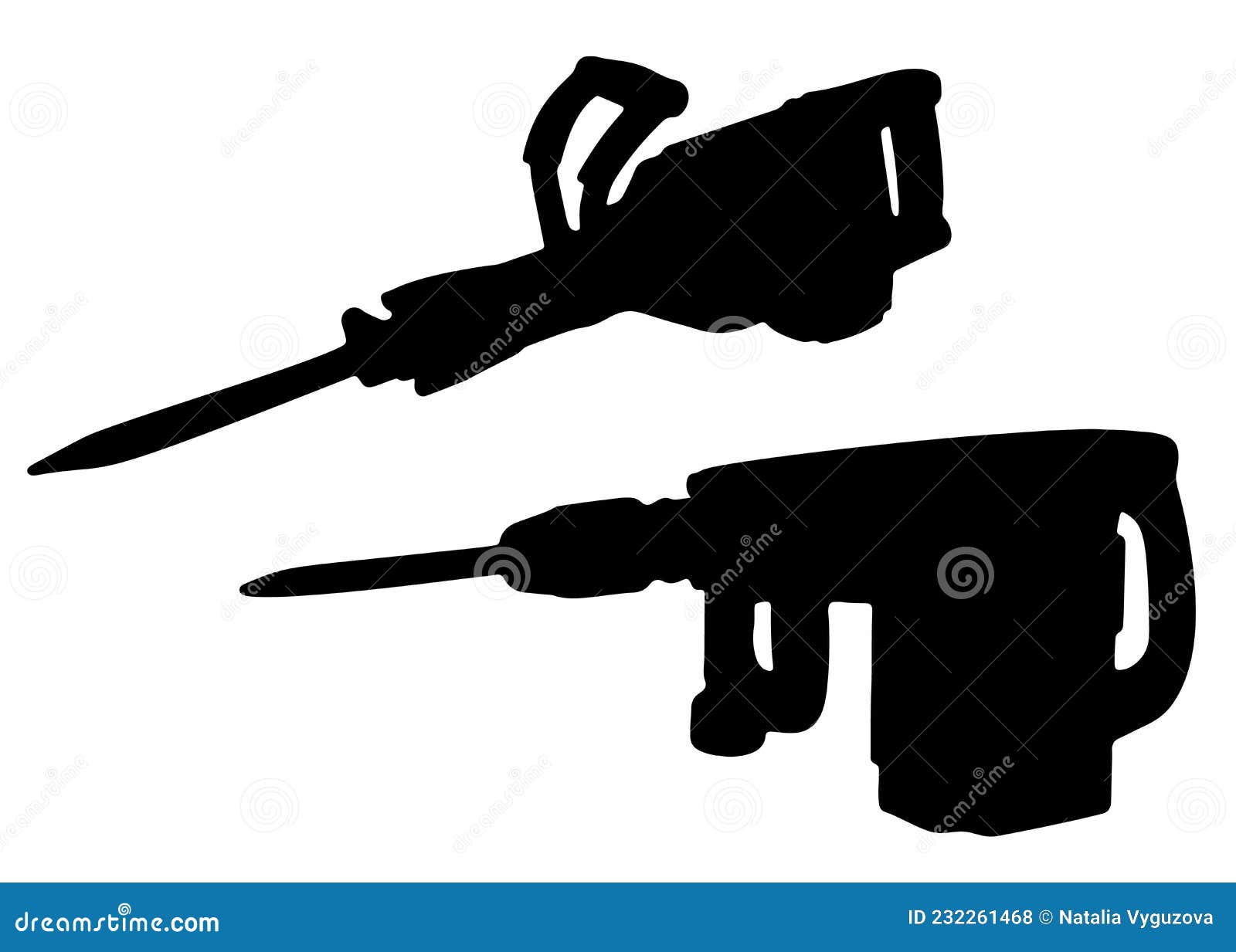 Large Jackhammers. Vector Image Stock Vector - Illustration of vector ...