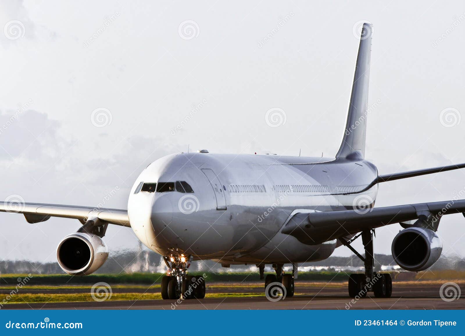 Large Jet Airliner Taxiing on the Runway Stock Photo - Image of travel ...