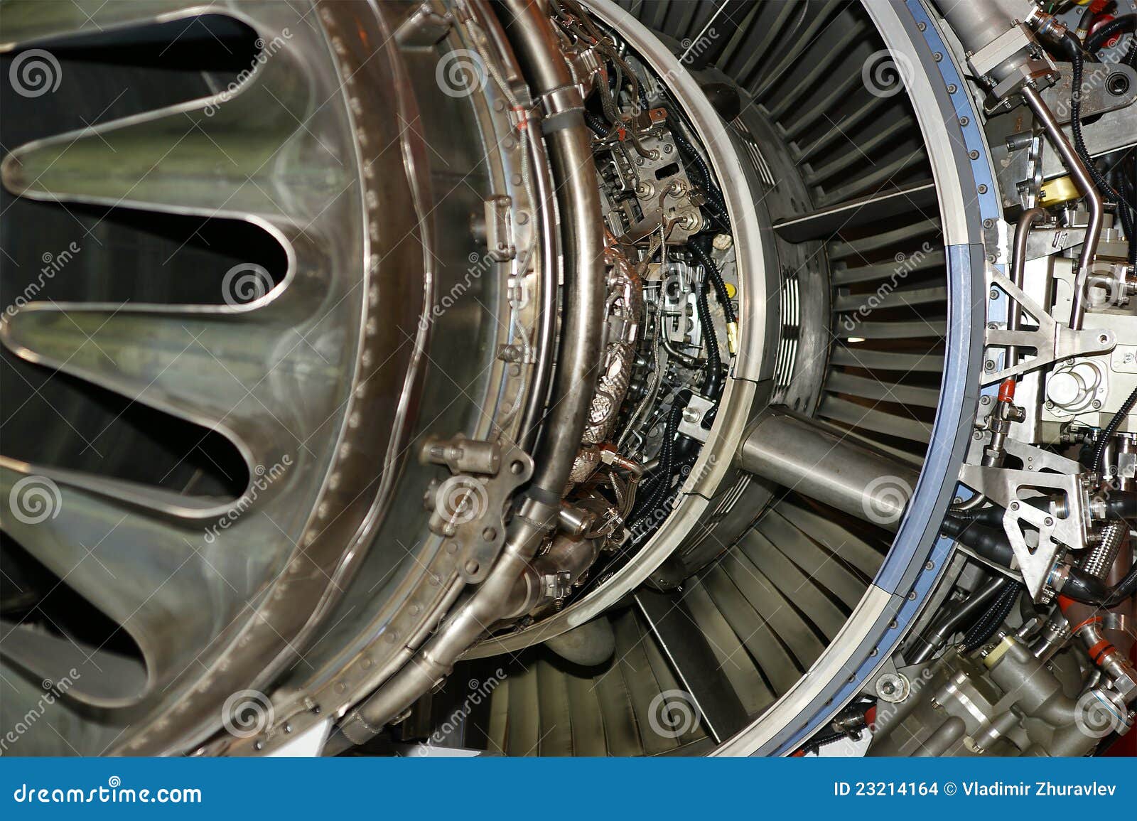Large Jet Engine Detail Viewed from Below Stock Photo - Image of ...