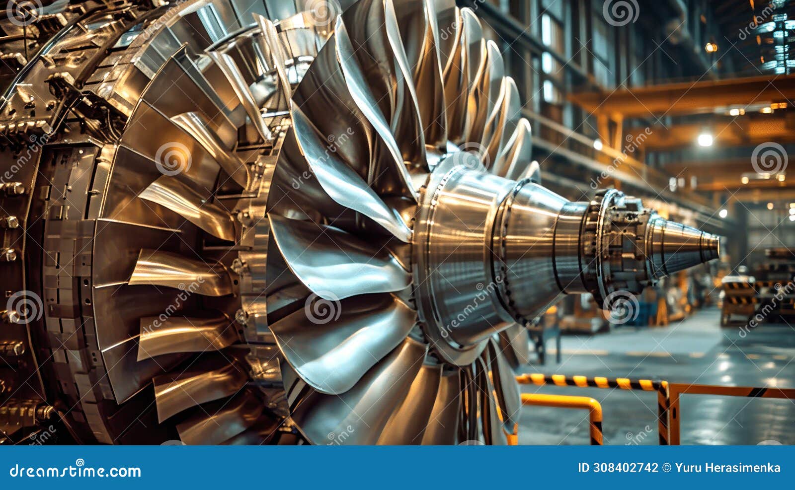 Large Jet Engine Inside Factory Workshop Stock Illustration ...