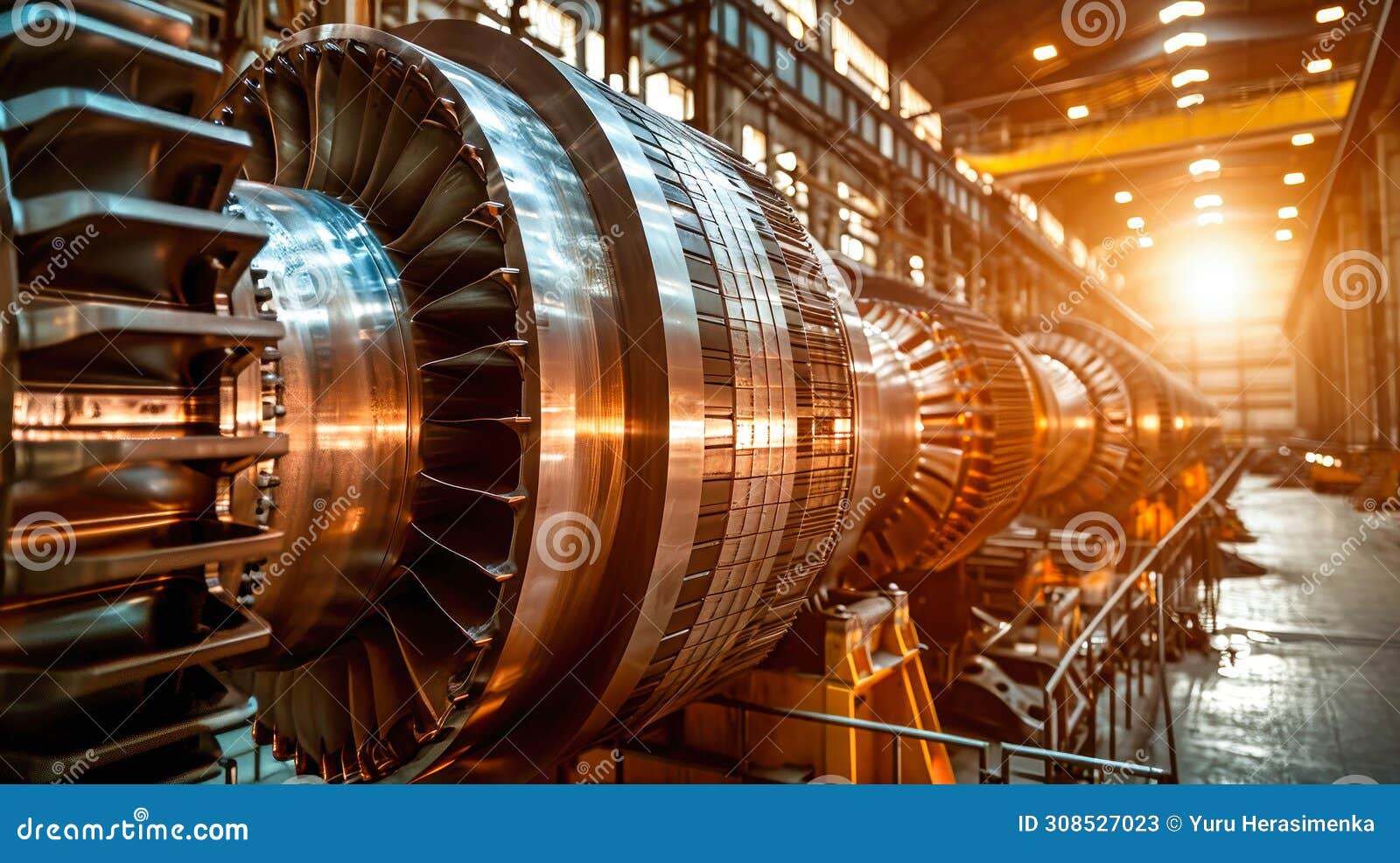 Large Jet Engine Inside Factory Workshop Stock Illustration ...