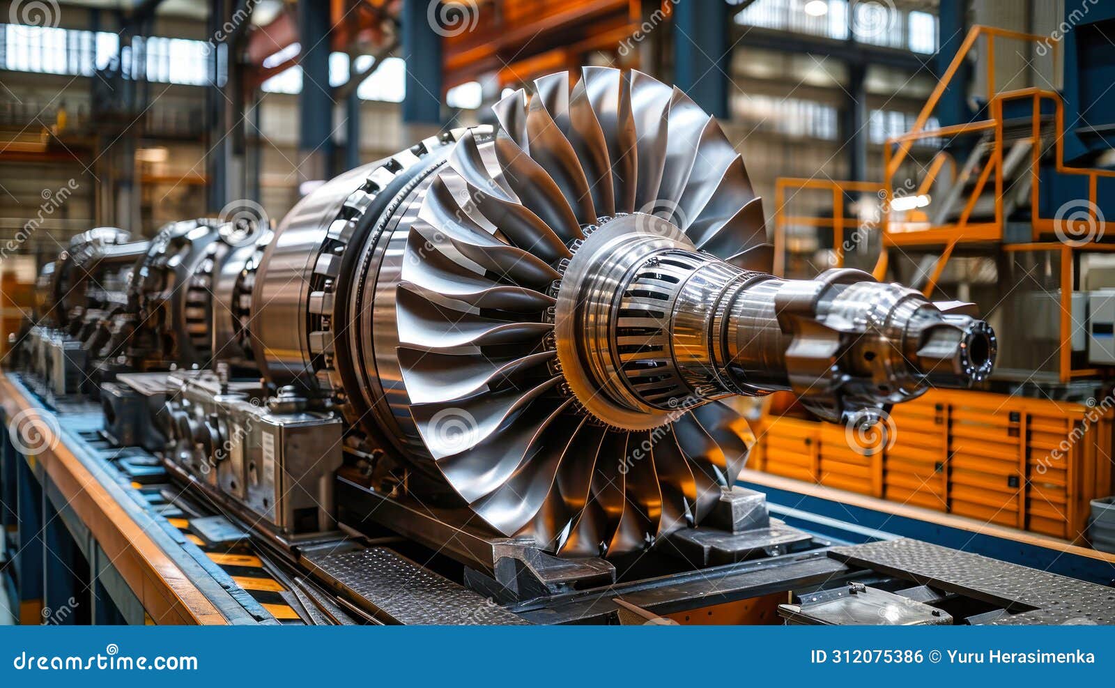 Large Jet Engine Inside Hangar Stock Illustration - Illustration of ...