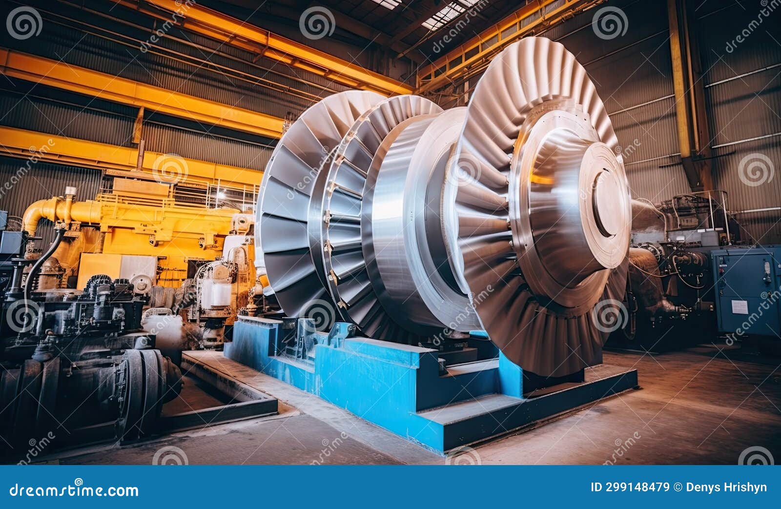 Large Jet Engine in Production Facility Stock Illustration ...