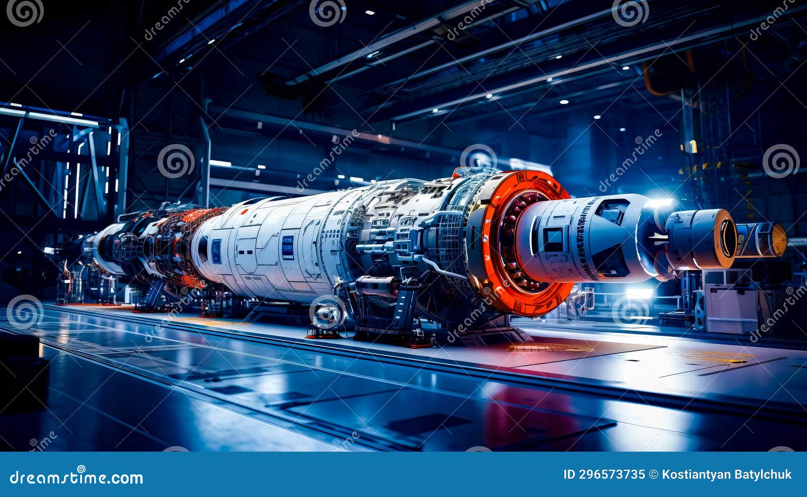 Large Jet Engine Sitting Inside of Hangar Next To Another Jet Engine ...