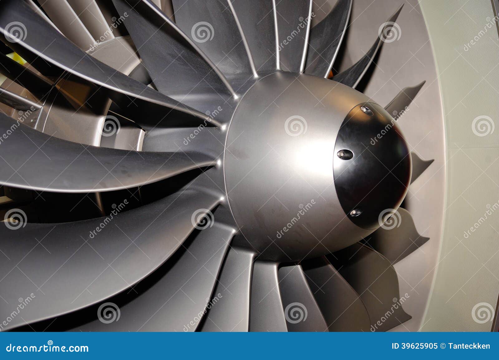 Large Jet Engine Turbine Blades Stock Image - Image of mechanical ...