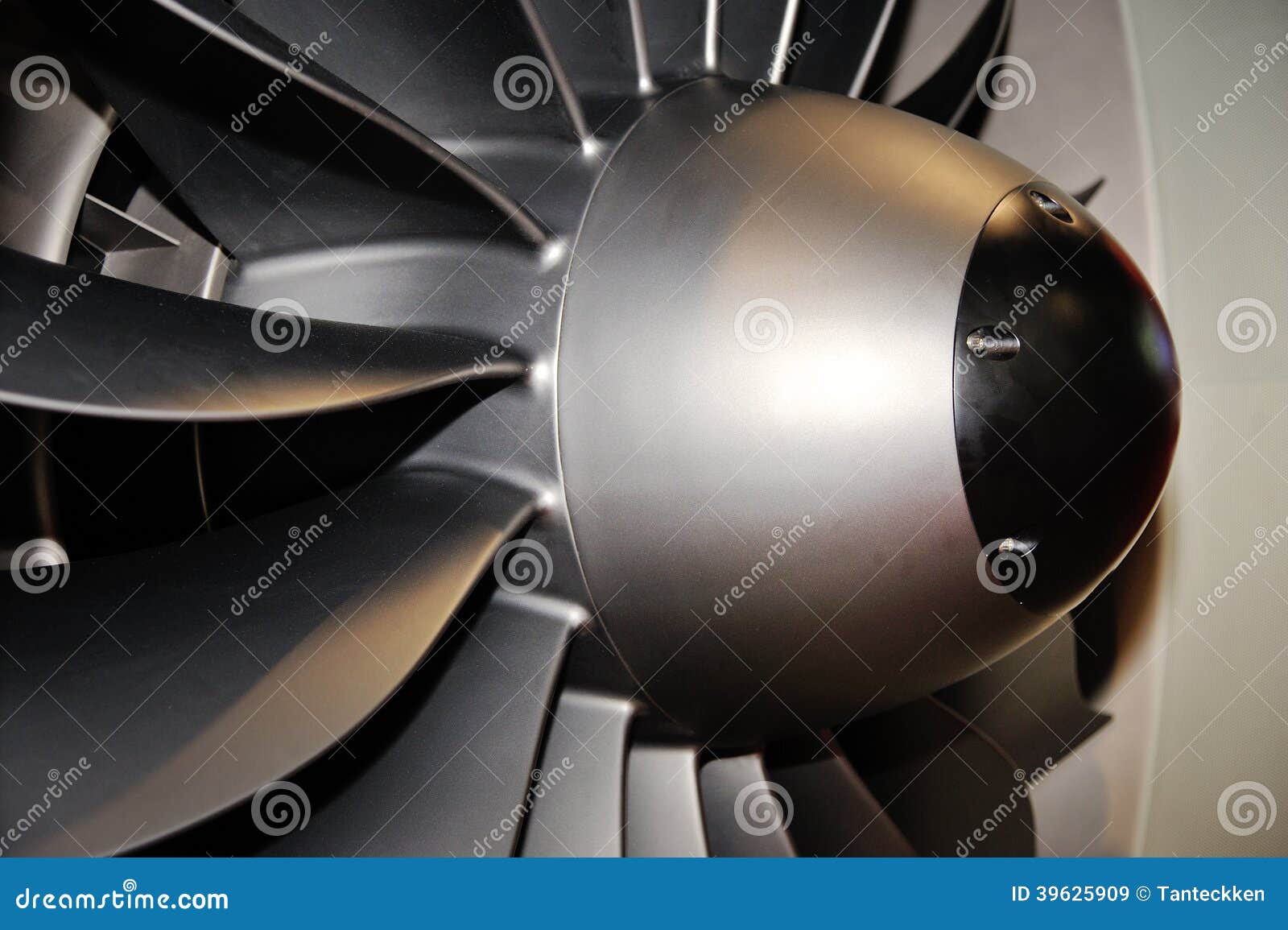 Large Jet Engine Turbine Blades Stock Image - Image of engineering ...