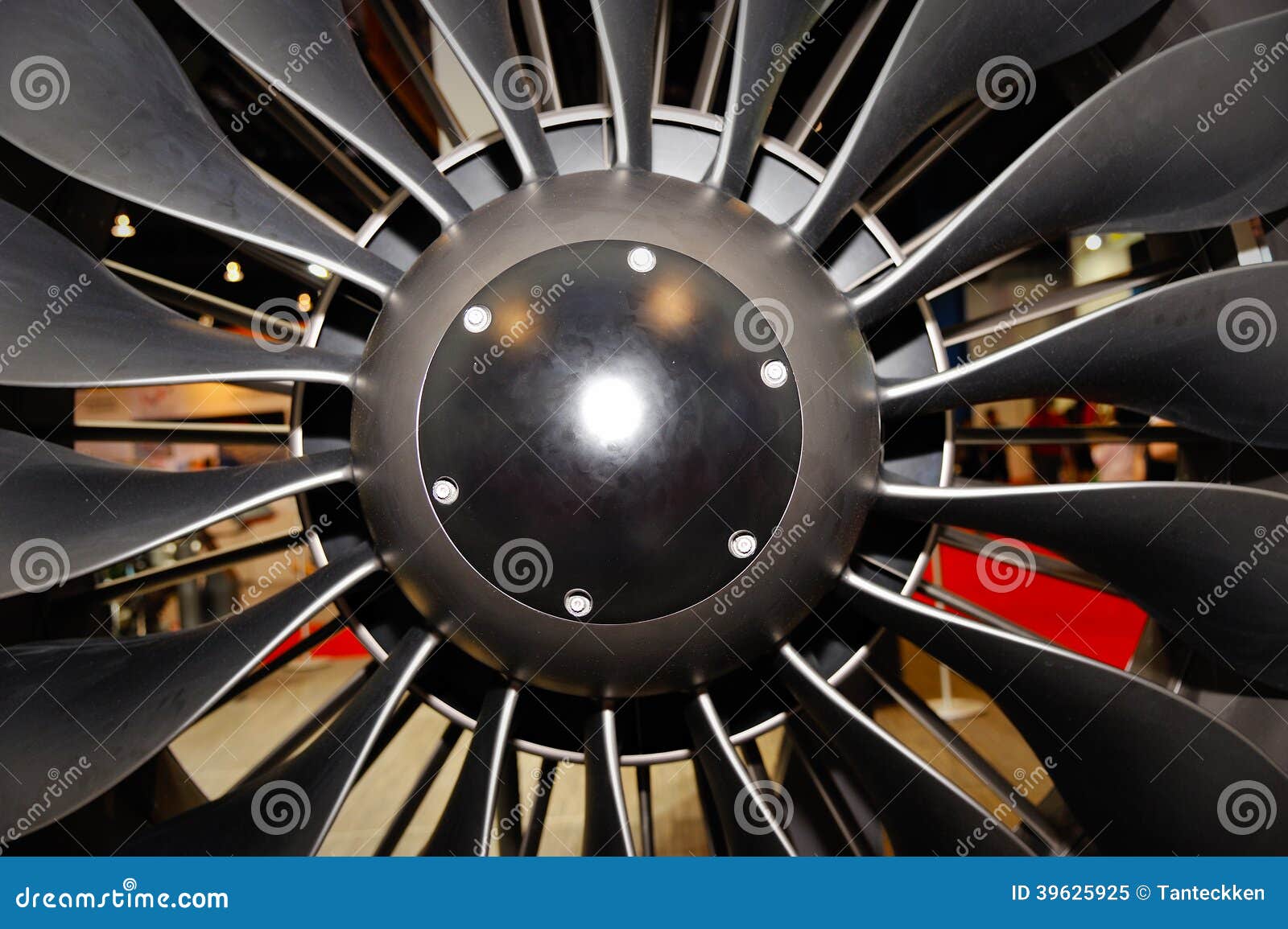 Large Jet Engine Turbine Blades Stock Image - Image of components ...