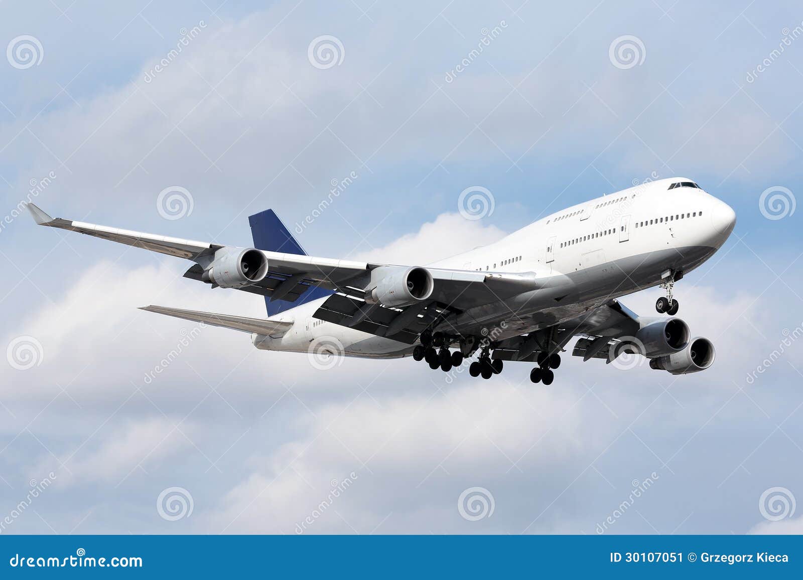 Large Passenger Aircraft on Approach for Landing Stock Image - Image of ...