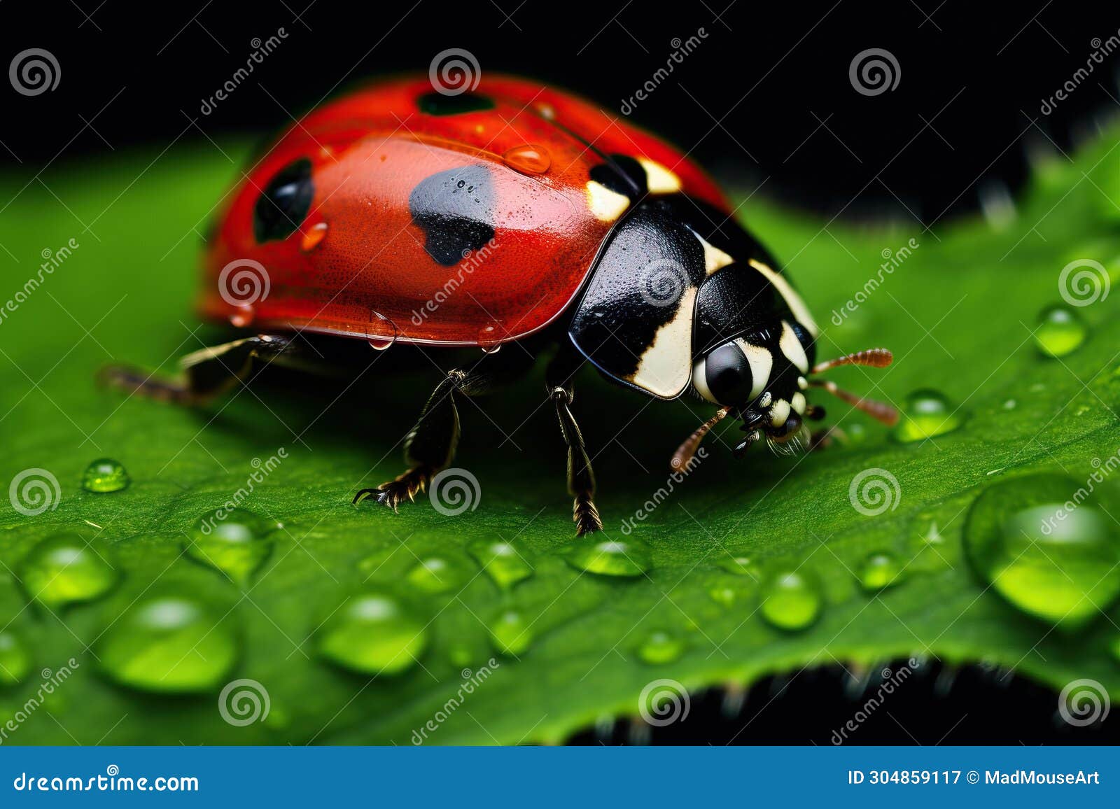 Large Ladybug Close-up. Cute Insect Stock Illustration - Illustration ...
