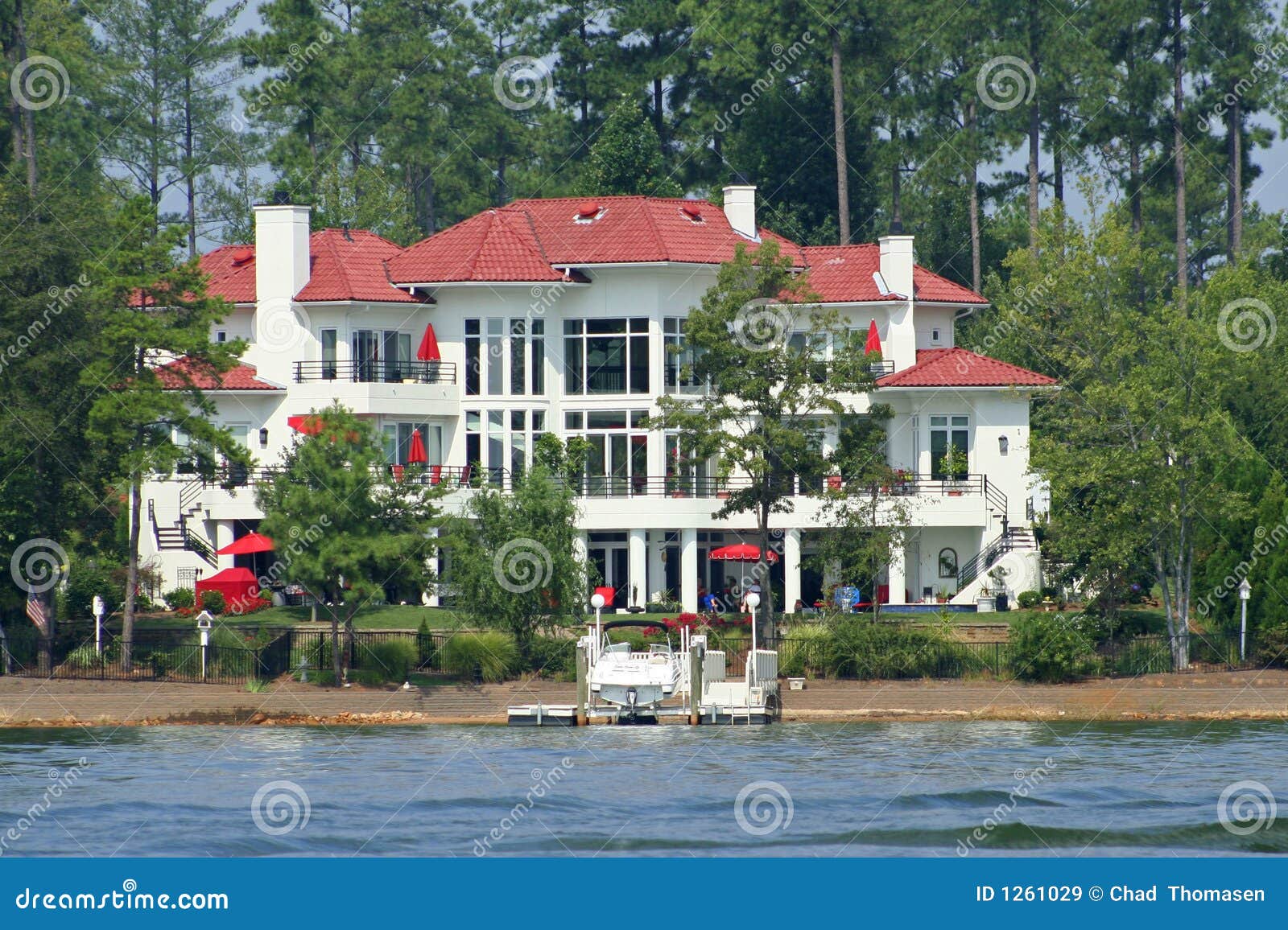 Large Lake House stock image. Image of bold, mansion, comfort - 1261029