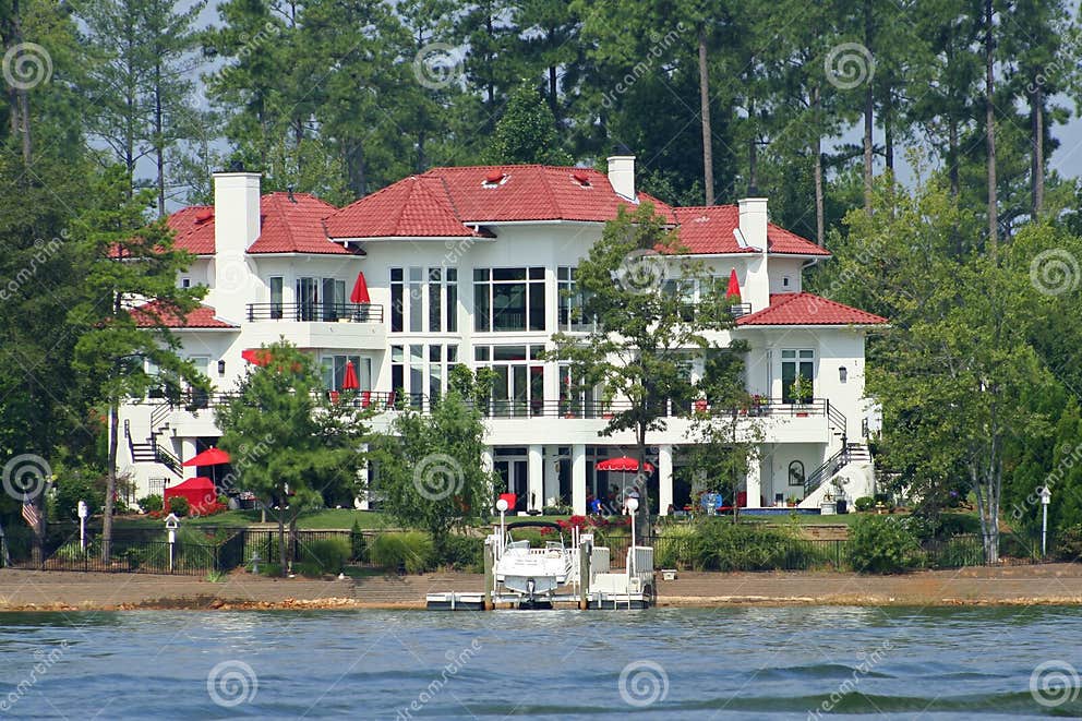 Large Lake House stock image. Image of bold, mansion, comfort - 1261029