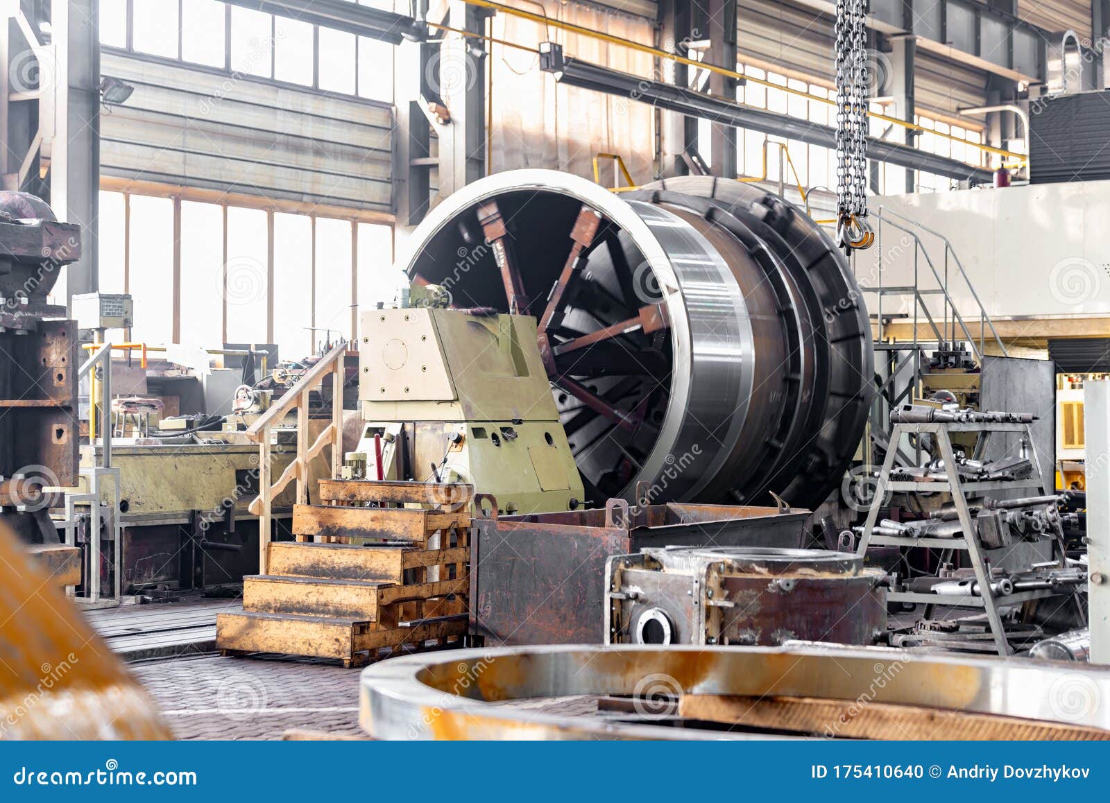 Large Lathe in a Machine-building Enterprise Stock Photo - Image of ...
