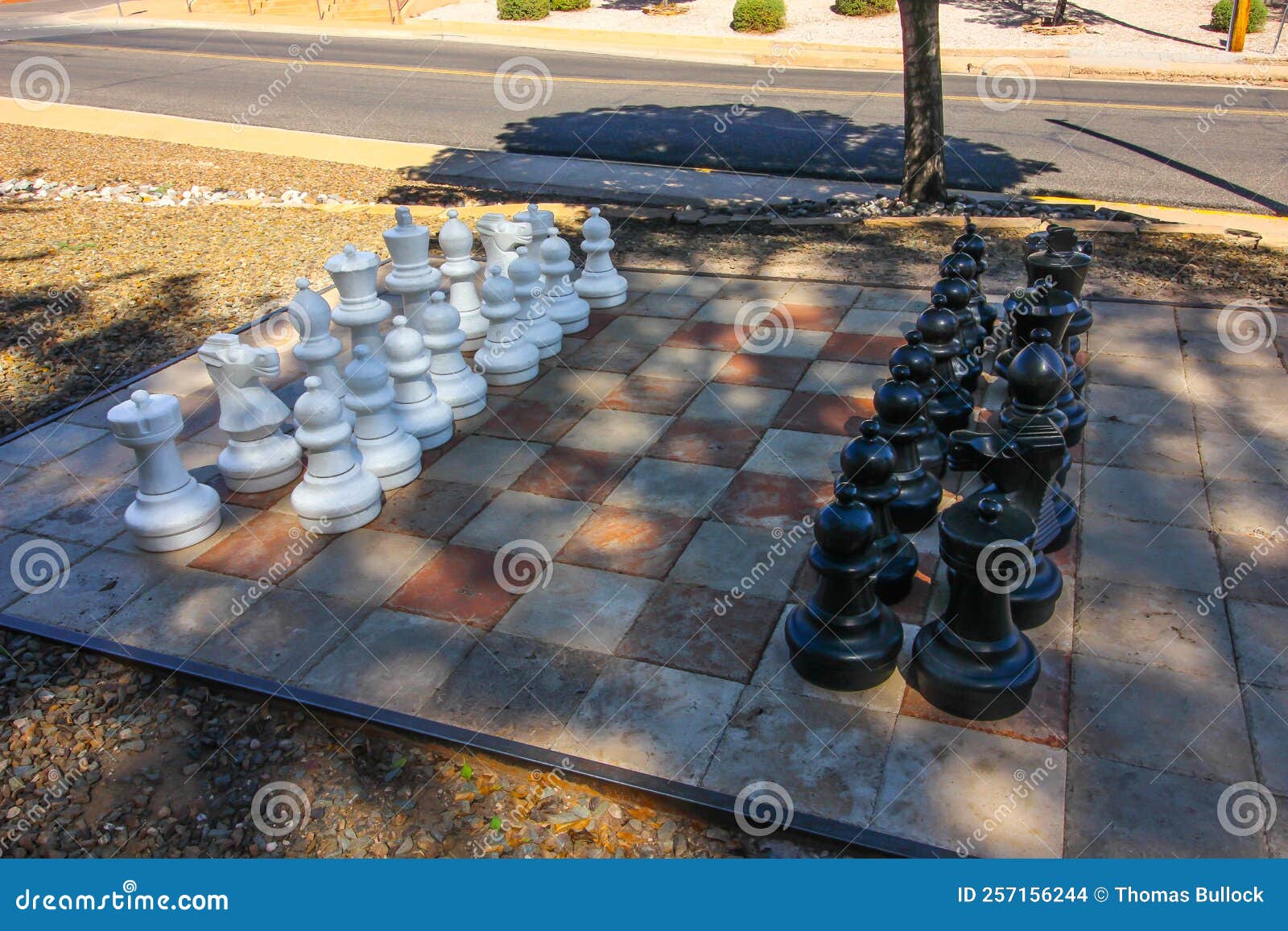 Large Lawn Chess Set on Display Stock Photo - Image of lawn, rooks ...