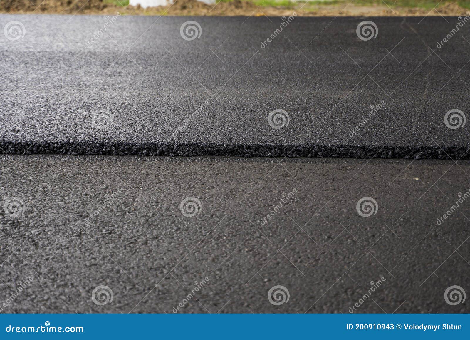 A Large Layer of Fresh Hot Asphalt. Layer of Asphalt Raw Material in a ...