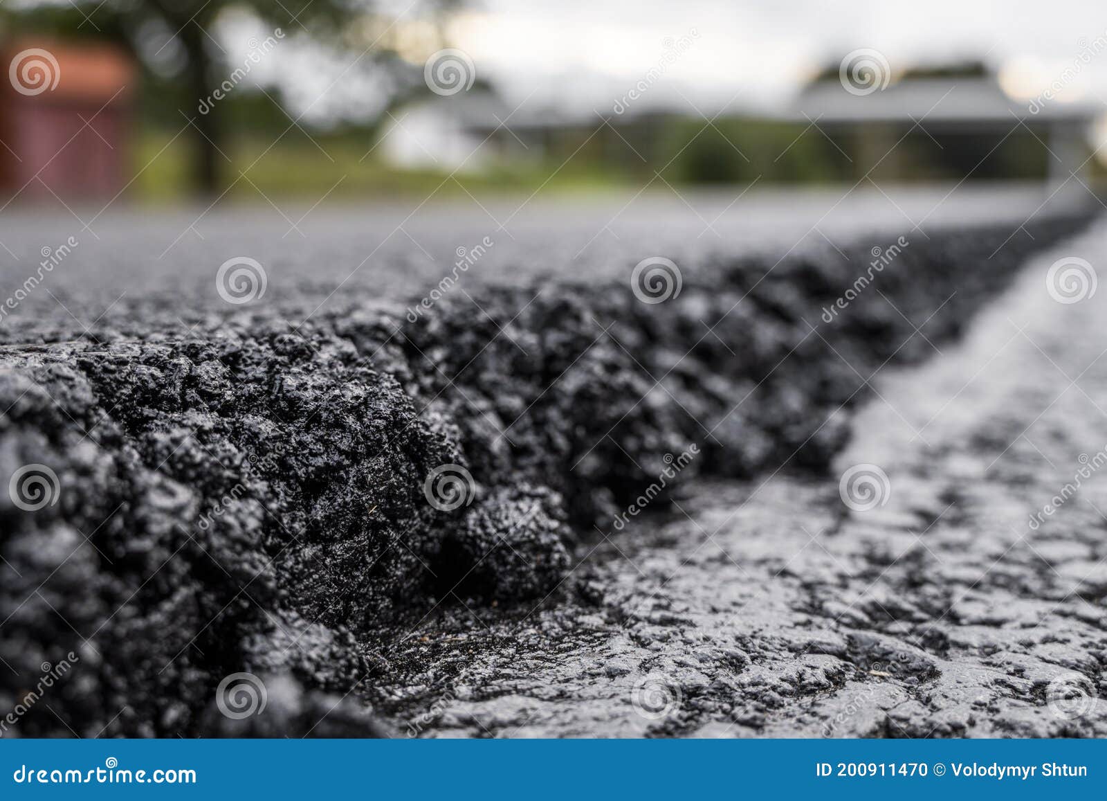 A Large Layer of Fresh Hot Asphalt. Layer of Asphalt Raw Material in a ...