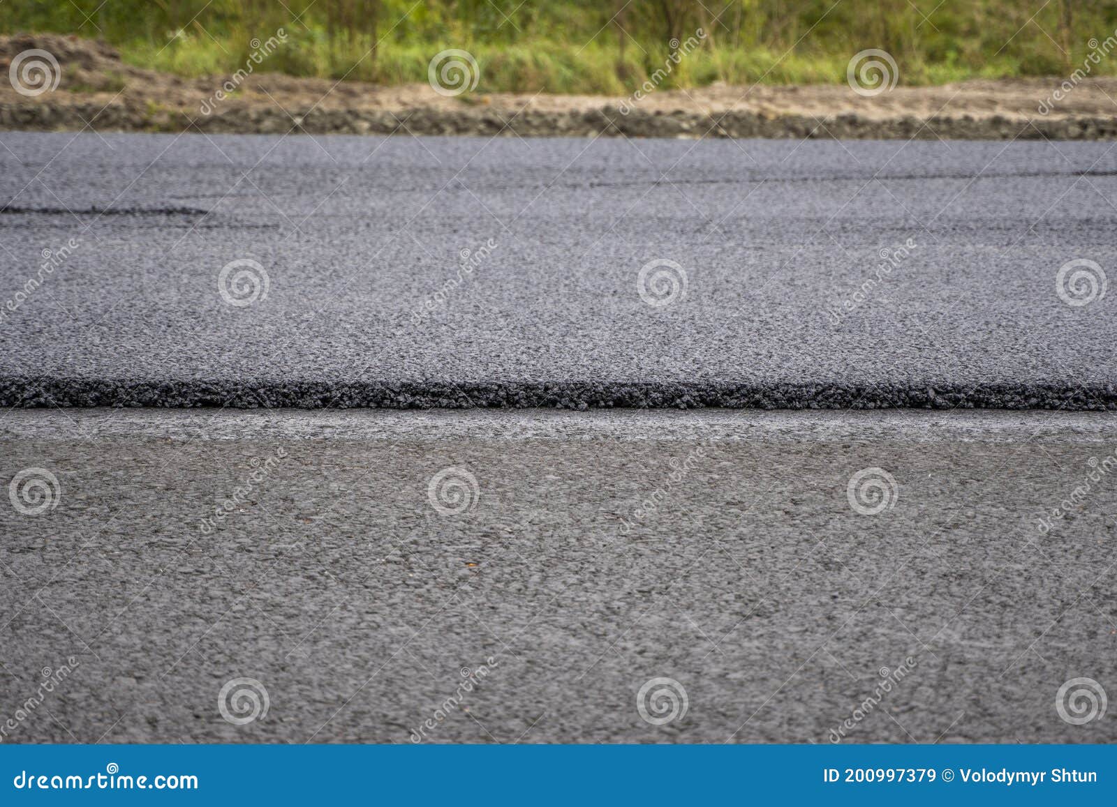 A Large Layer of Fresh Hot Asphalt. Layer of Asphalt Raw Material in a ...