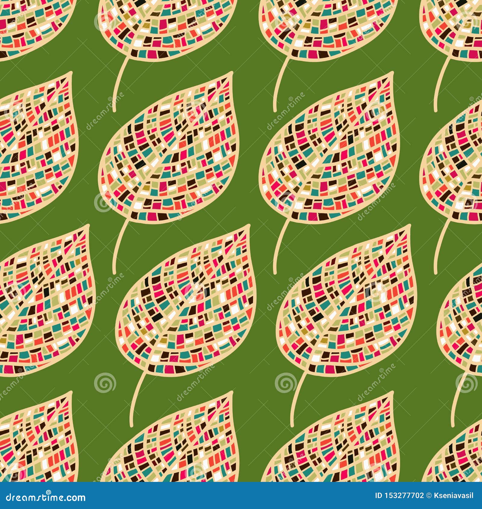 Large Leaves Contour Pattern Stock Vector - Illustration of artistic ...