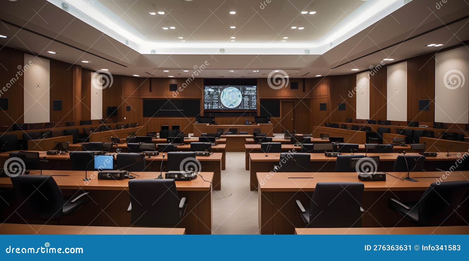 A Large Lecture Hall with a Screen Displaying a Presentat One Created ...