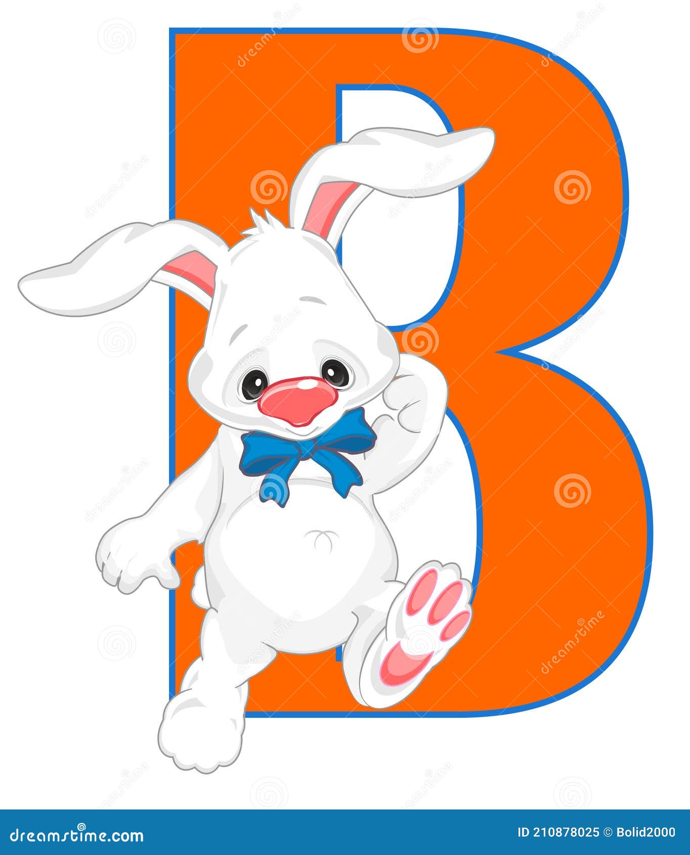 B for bunny stock illustration. Illustration of soft - 210878025