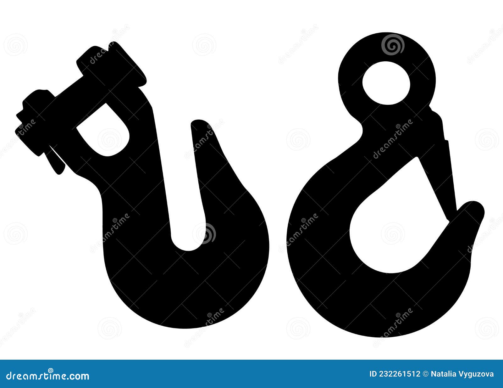 Large lifting hooks. stock vector. Illustration of black - 232261512