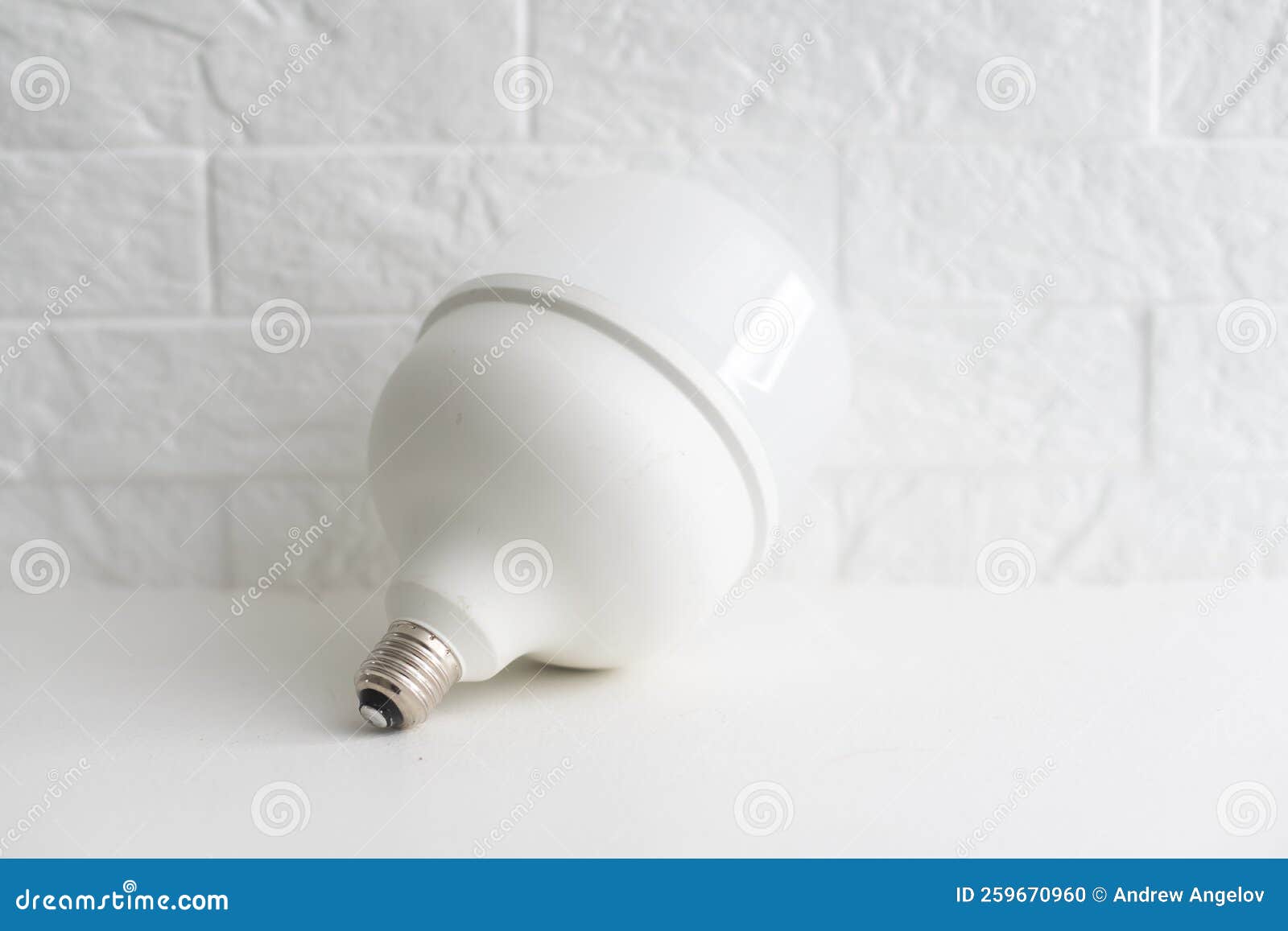 A Large Light Bulb on White Background, Led Lamp Stock Photo - Image of ...
