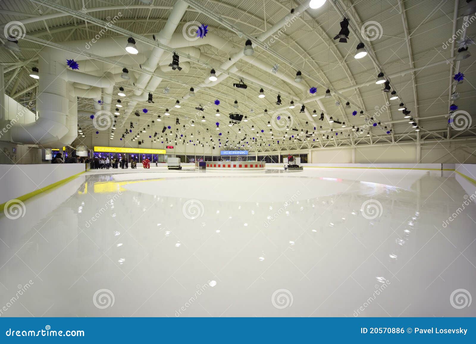 Large Light Indoor Ice Rink Stock Photo - Image of competitive ...