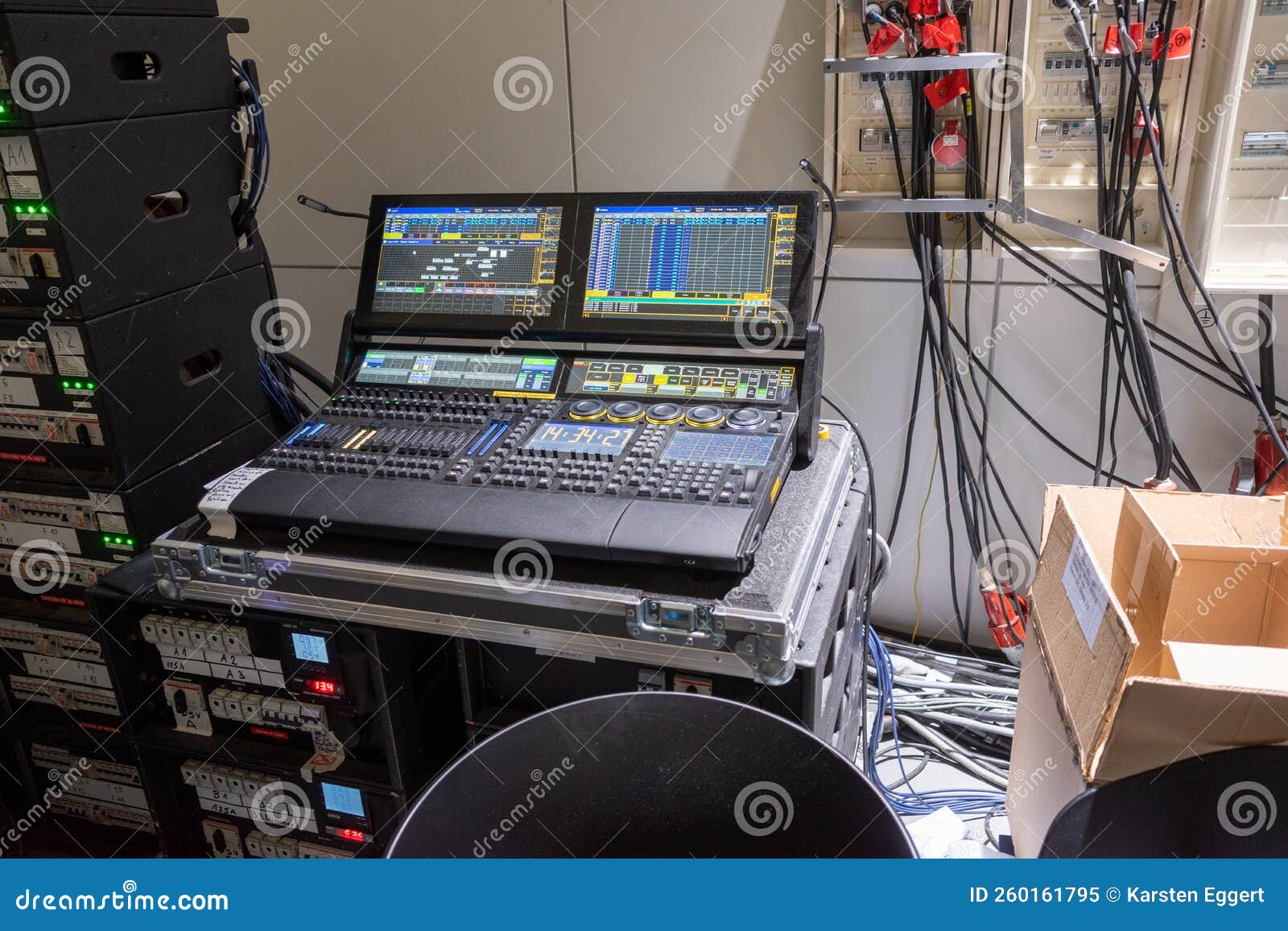 A Large Light Mixer Controls the Lighting Stock Image - Image of volume ...