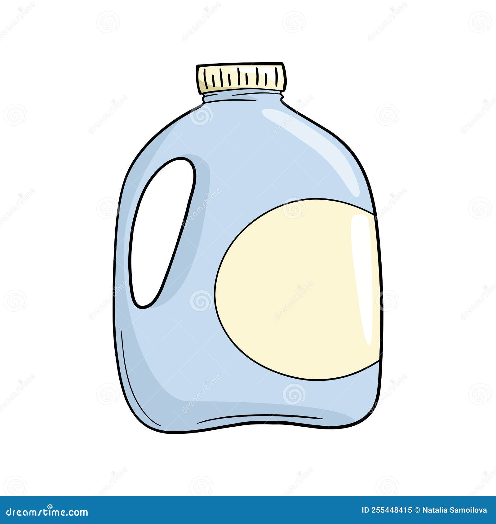 Large Light Plastic Container with Milk, Milk Bottle, Vector Cartoon ...