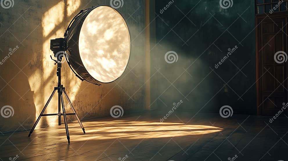 Dramatic Lighting Setup in a Dimly Lit Room Creating Artistic Shadows ...