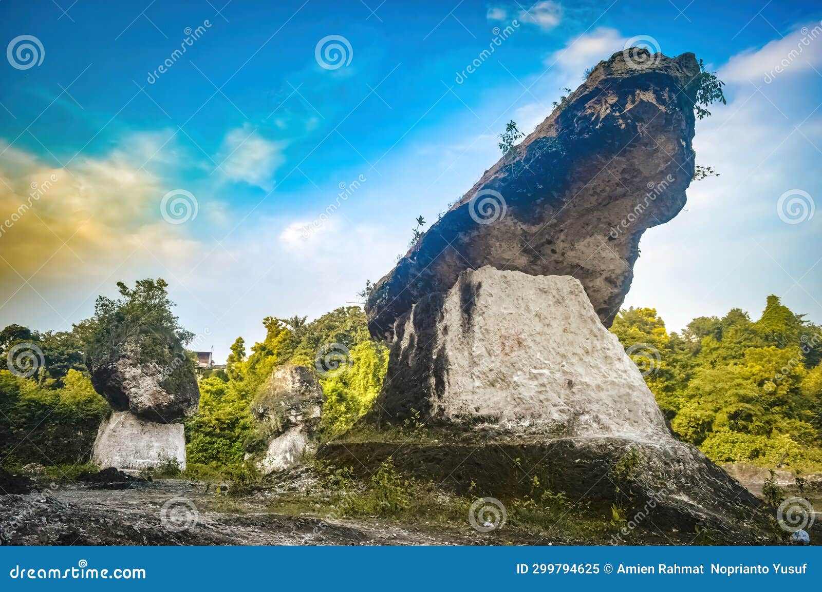 Large Limestone Rock Eroded by Mining Activity in a Limestone Quarry ...