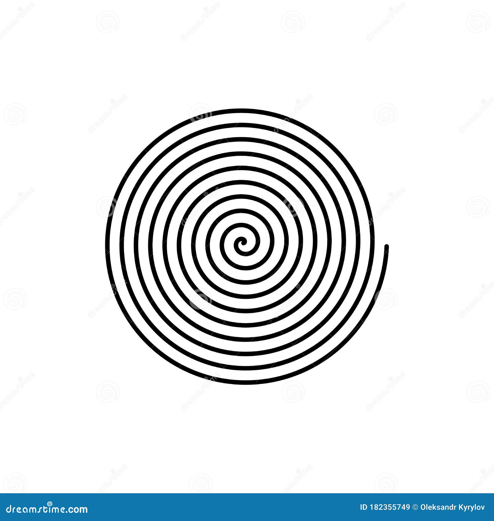 Large Linear Spiral. Archimedean Spiral. Isolated Illustration on White ...