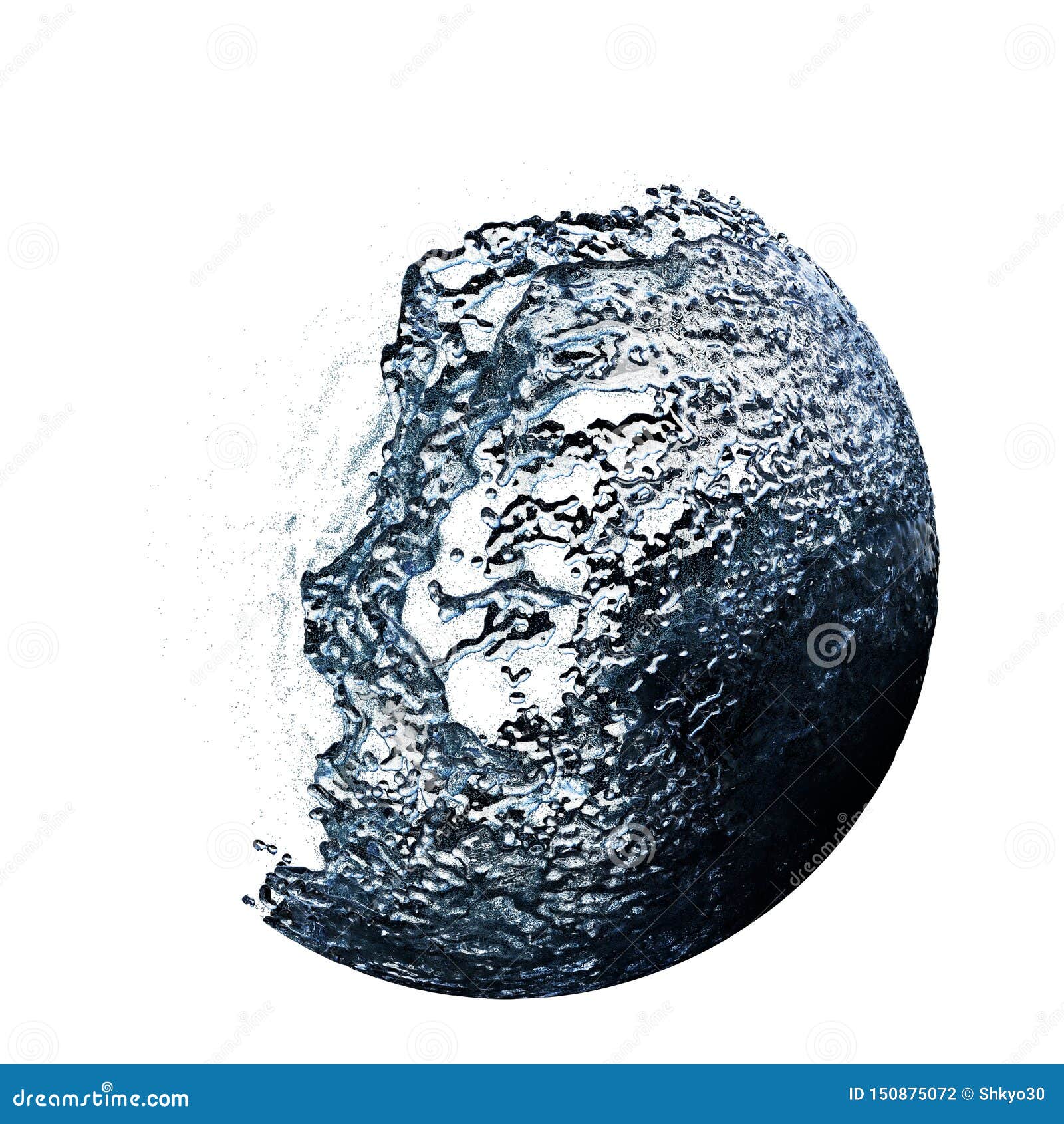 Liquid Ball Rotates And Boils. Design. 3D Ball Rotates And Begins To ...