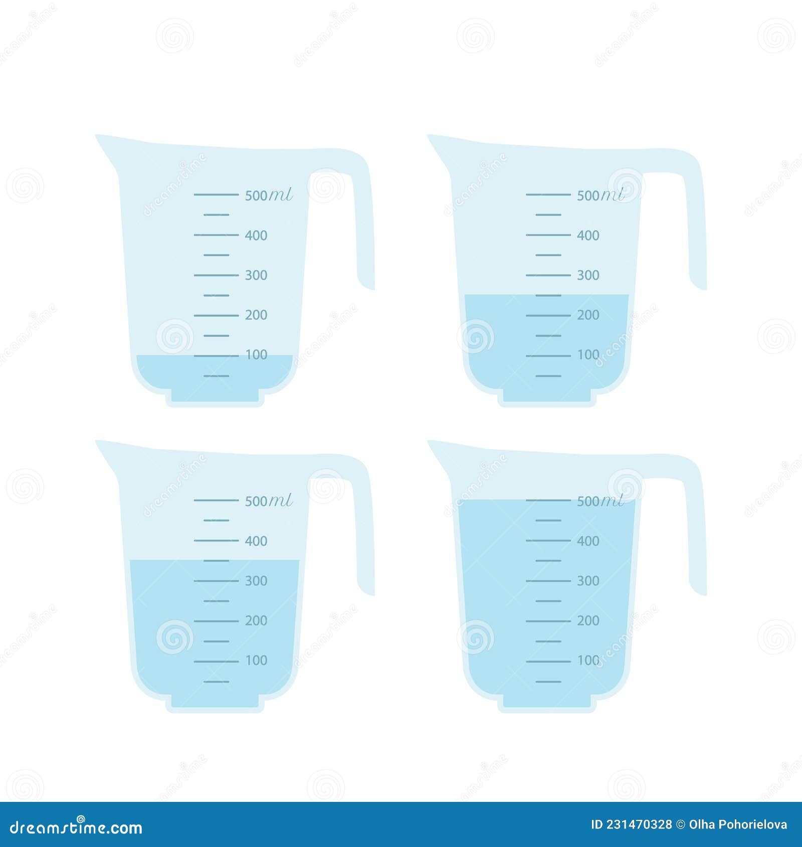 Large 0.5 Liter Measuring Beaker. Vector Illustration Stock Vector ...