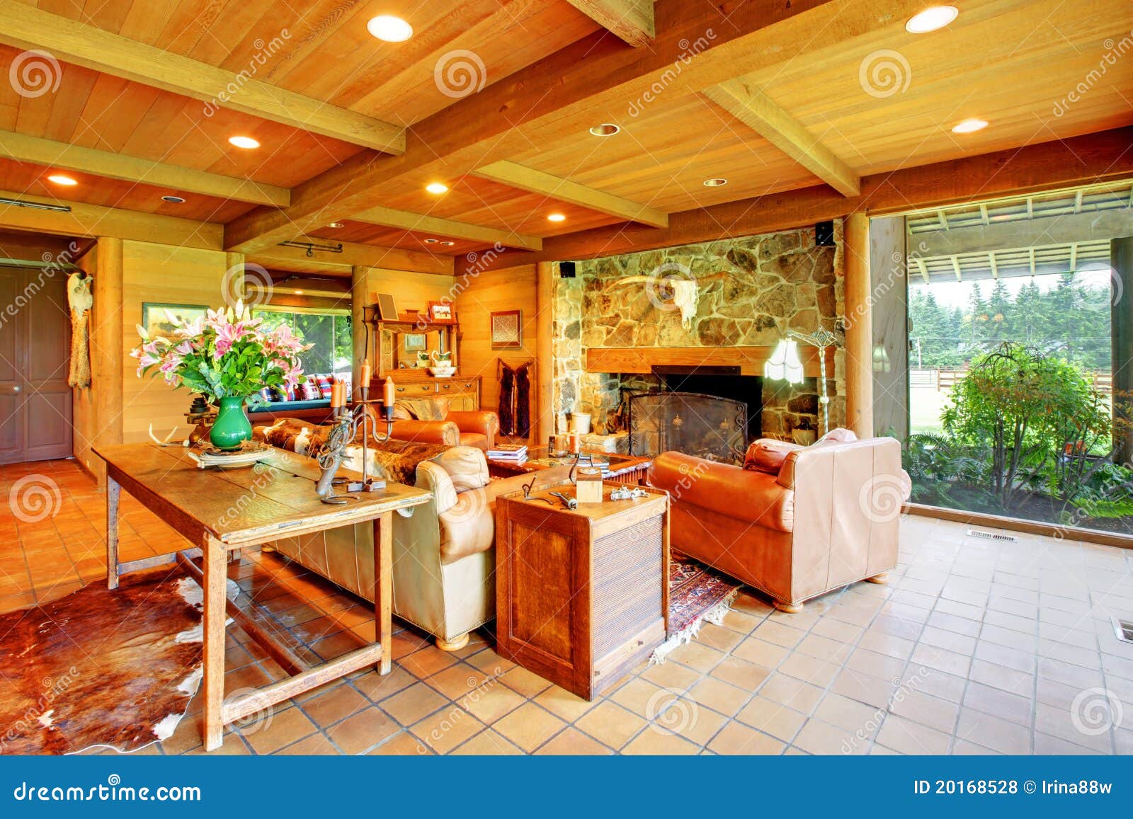 Large Living Room on the Horse Ranch Stock Photo - Image of ranch, idea ...