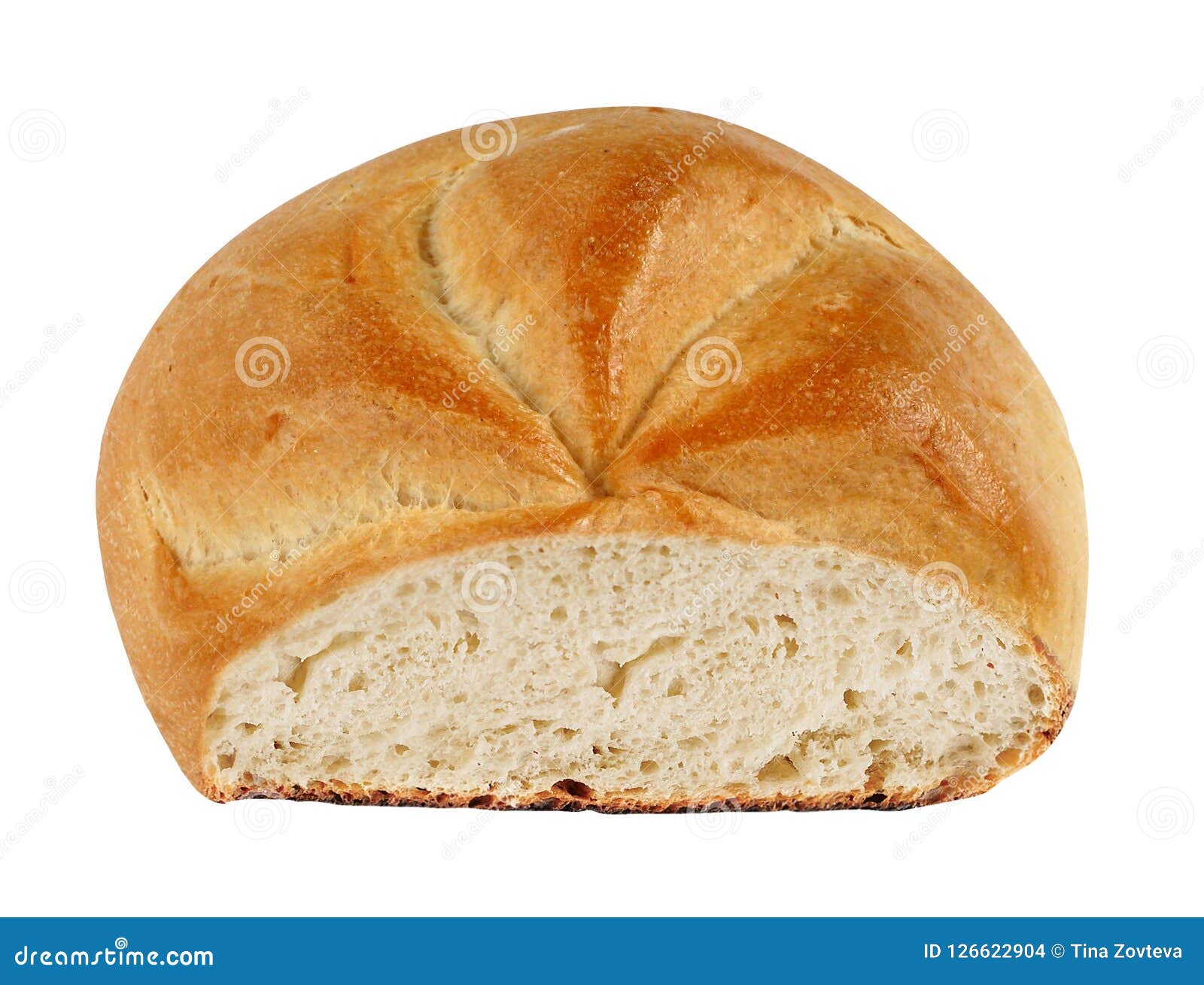 Large Loaf of Bread Isolated on White Stock Photo - Image of nature ...