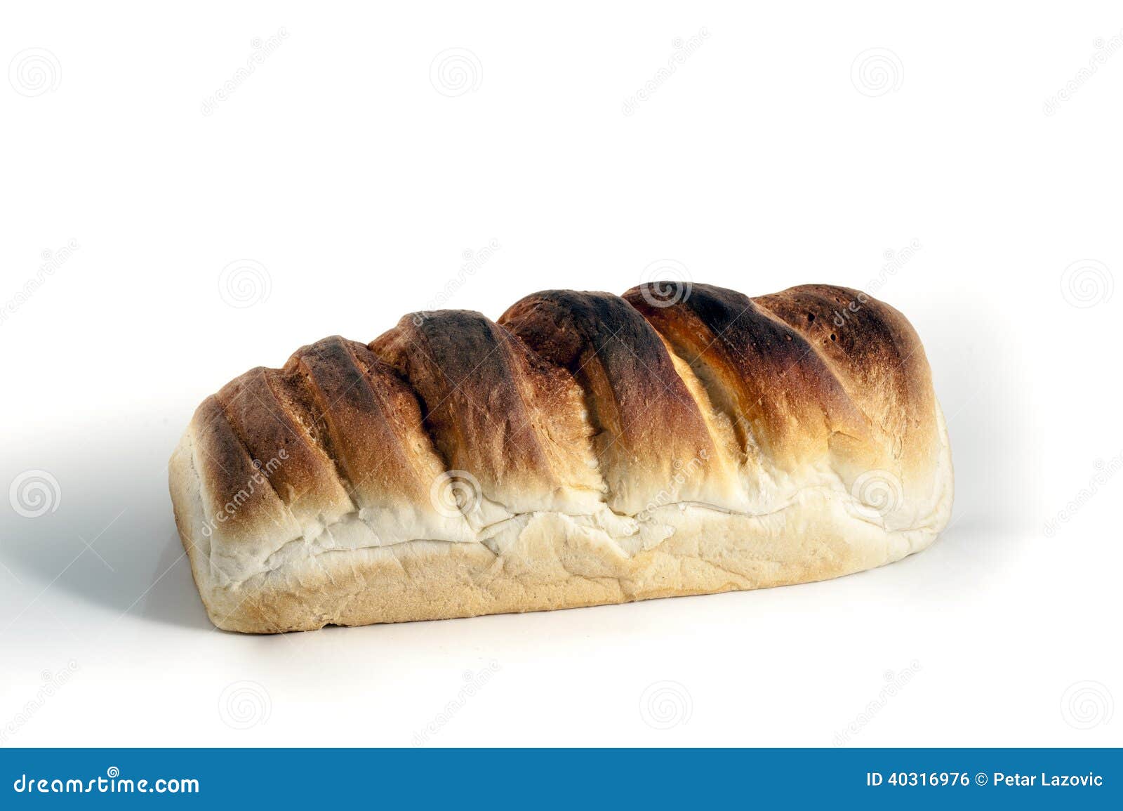 Large Loaf of Bread Isolated on White Stock Photo - Image of taste ...