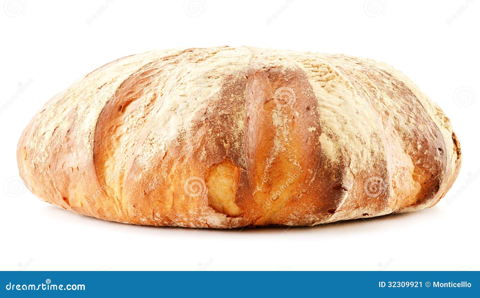 Large Loaf of Bread on White Stock Image - Image of product, meal: 32309921