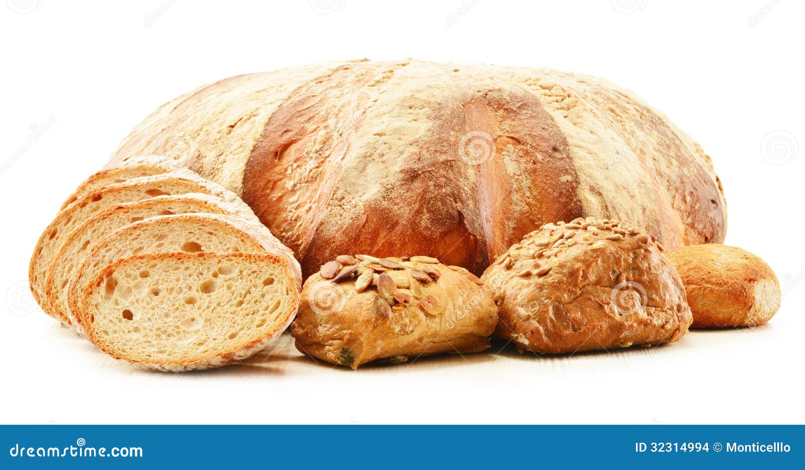 Large Loaf of Bread on White Stock Photo - Image of breakfast, loaf ...