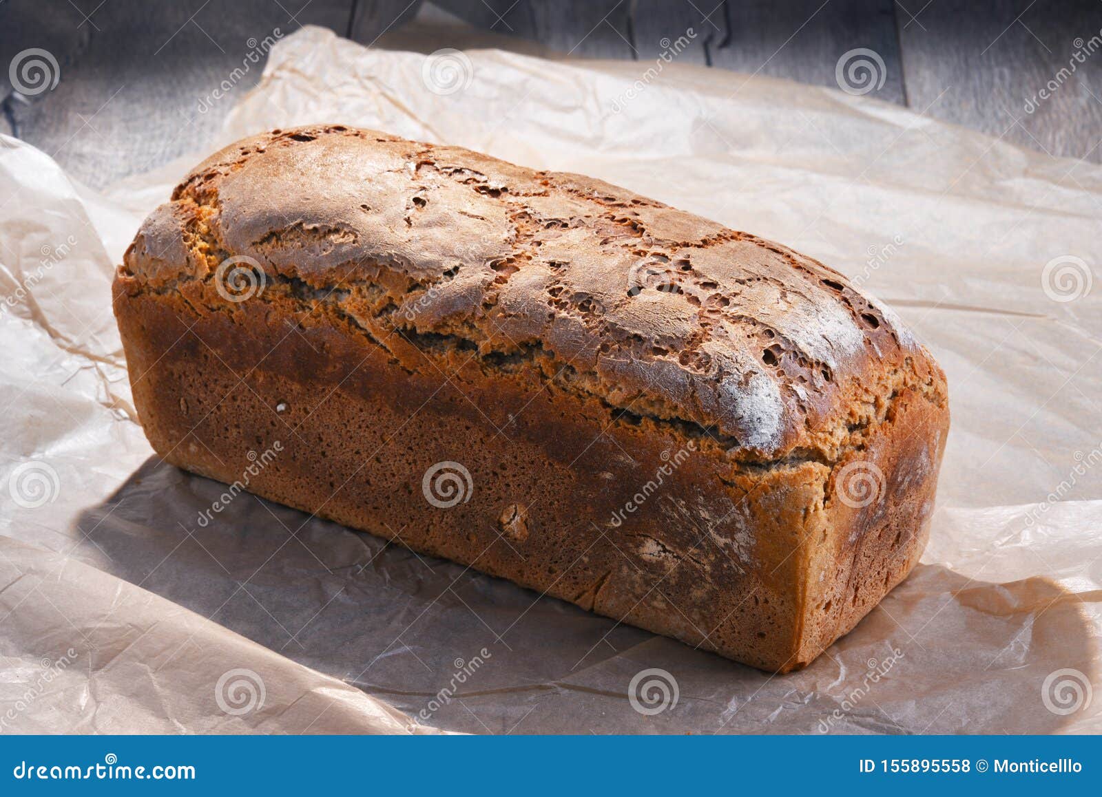 Large Loaf of Fresh Organic Bread Stock Photo - Image of baking, meal ...